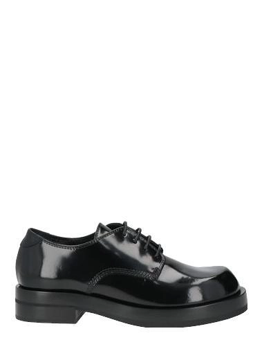 Agl Glossed-leather Derby Shoes - Black