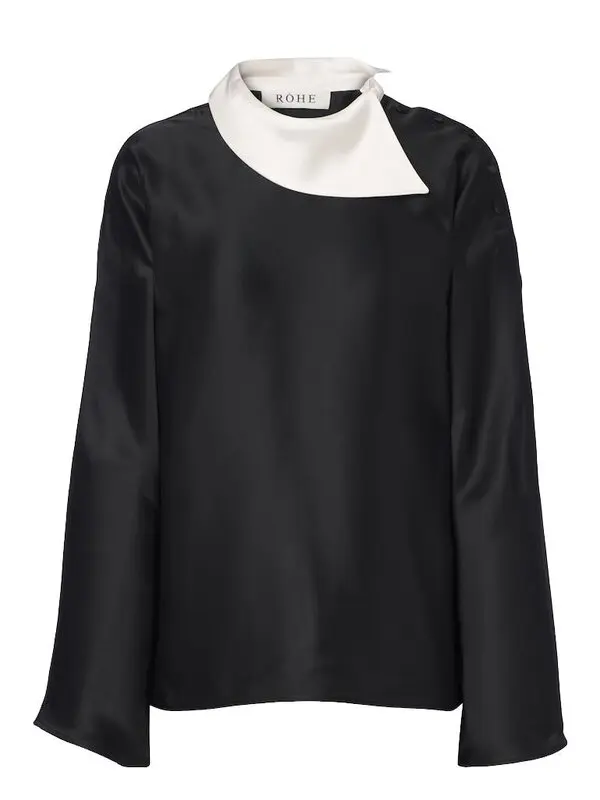 RÓHE Satin Blouse - Black
