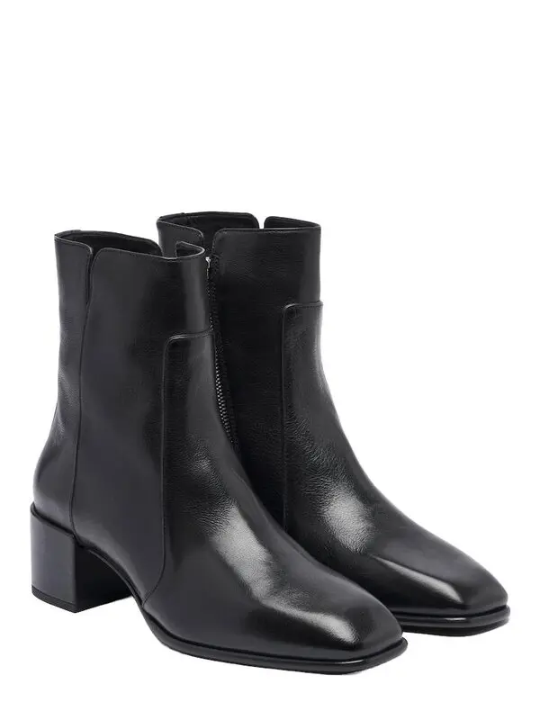 JIMMY CHOO Leather Ankle Boots - Black