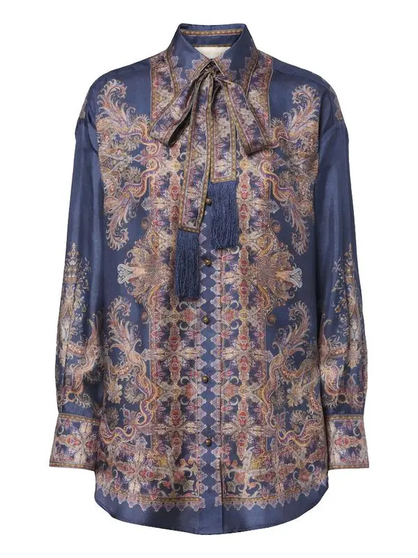 Zimmermann Valiant Paisley Silk Satin Blouse - Multicoloured