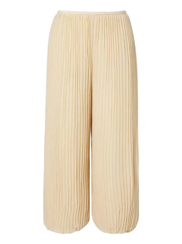 Zimmermann Pleated Chiffon Trousers - Beige
