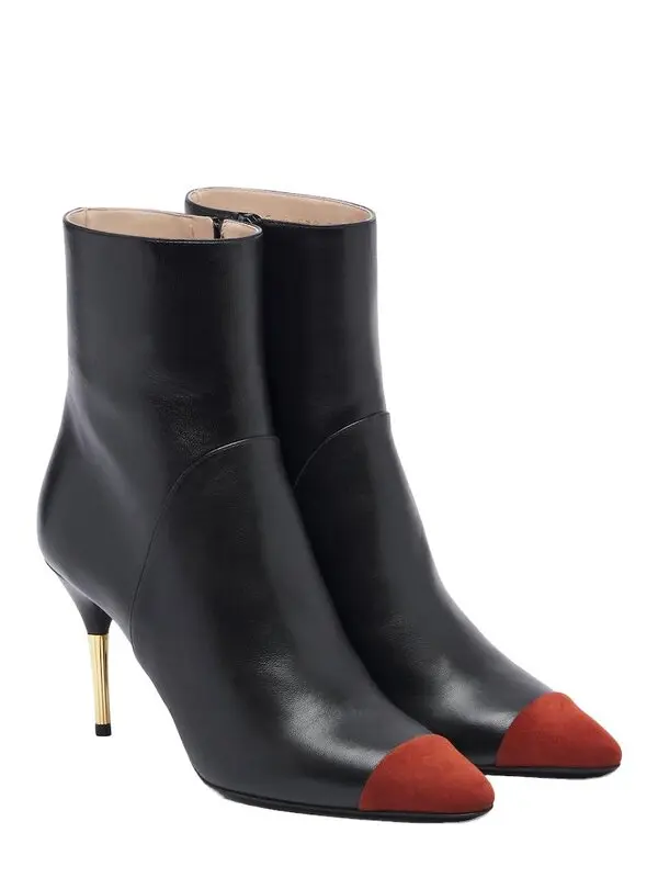 Valentino Garavani Sinead Vlogo Leather Ankle Boots - Black