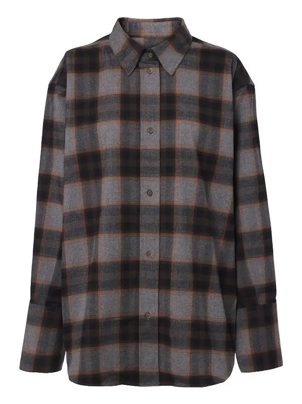 RÓHE Checked Cotton Flannel Shirt - Multicoloured