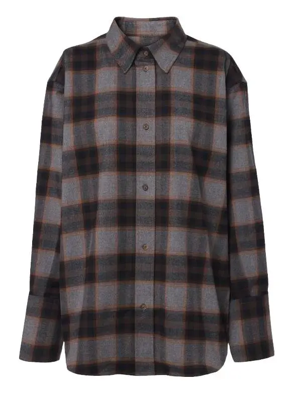 RÓHE Checked Cotton Flannel Shirt - Multicoloured
