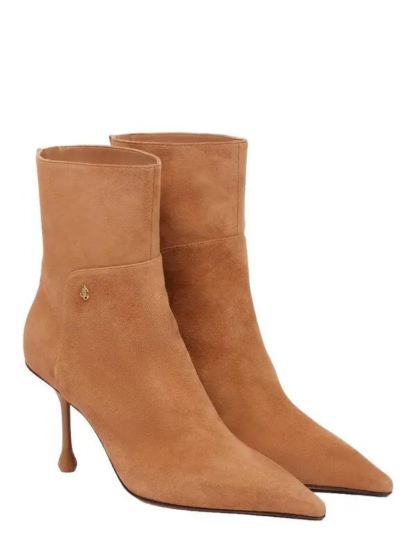 JIMMY CHOO Cycas Suede Ankle Boots - Brown