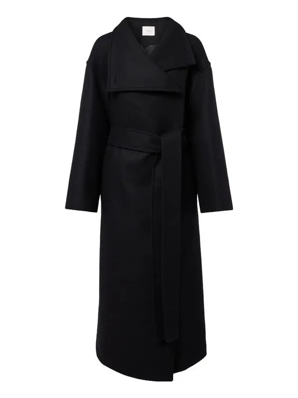 JOSEPH Fiore Wool-blend Wrap Coat - Black