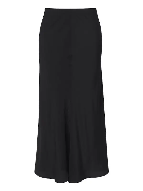THE ROW Bakura Silk Crêpe De Chine Midi Skirt - Black