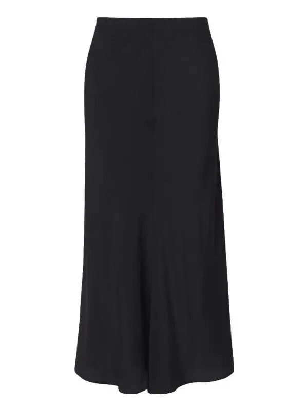 THE ROW Bakura Silk Crêpe De Chine Midi Skirt - Black