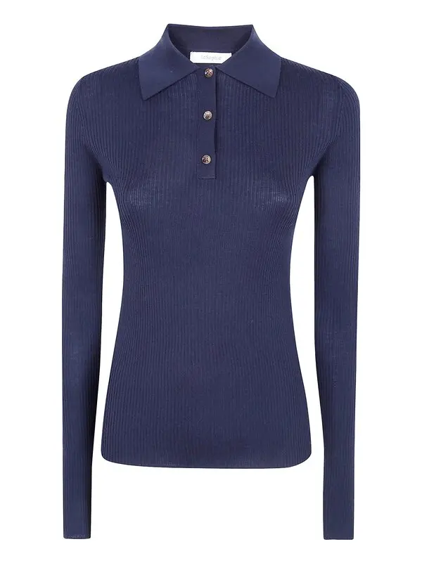 JC SOPHIE Merino Wool Polo Sweater - Blue