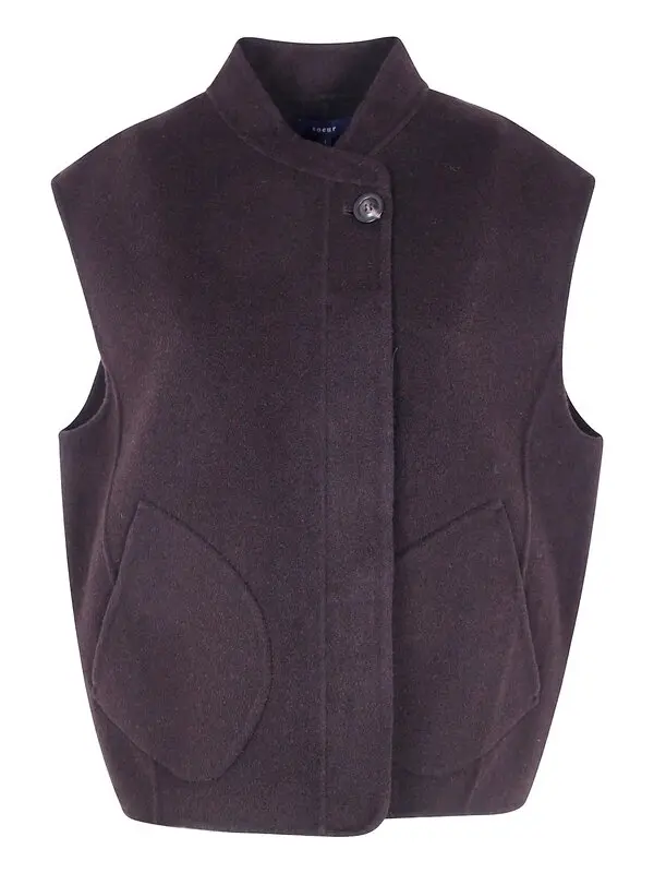 Soeur Gilet Double Faced Wool "adeline - Brown