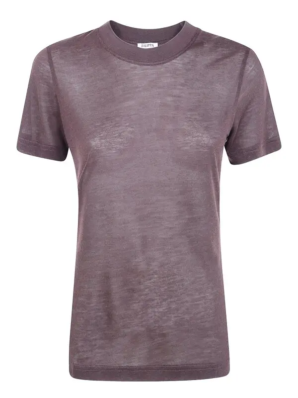 Filippa K Lyocell Cashmere Tee - Brown