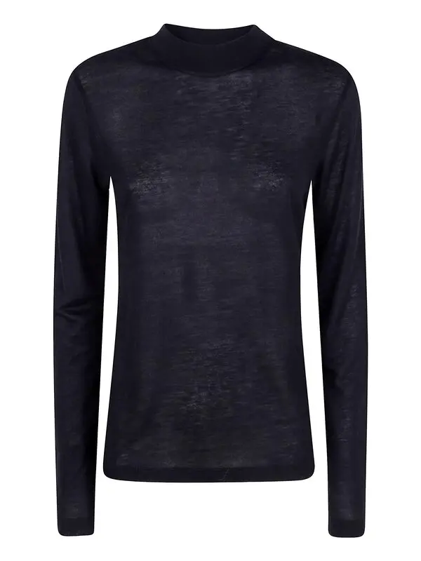 Filippa K Lyocell Cashmere Mock Neck Top - Black