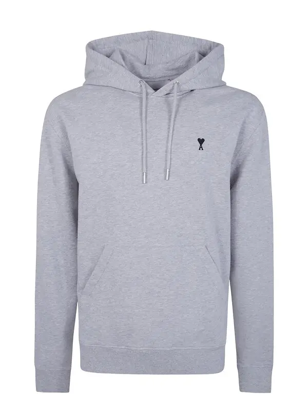 AMI Paris Contrast Logo Sweatshirt - Gray