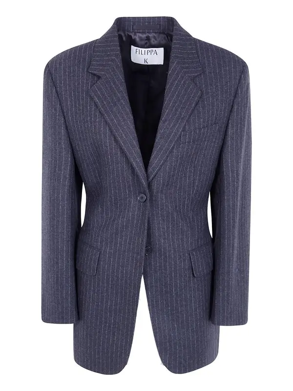 Filippa K Jacket Flannel Blazer "hourglass Pinstripe - Gray