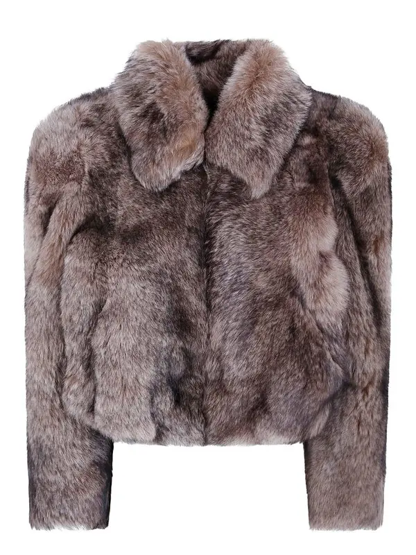 Chloé Jacket Fur Leather "fur Coat - Brown