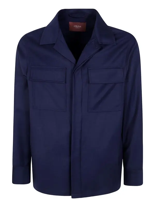 CRUNA Shirt Chest Flap Patch Pockets "bruges - Blue