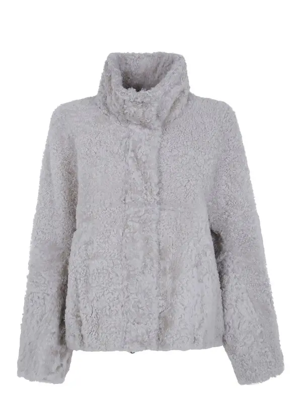 Brunello Cucinelli Fur Turtle Neck Jacket - Gray