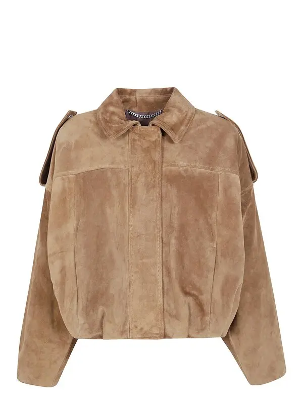 EMMETI Jacket Cropped Leather "adele Calf - Brown