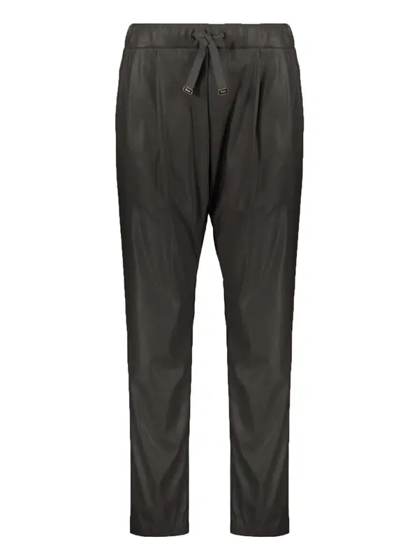 Herno Leather Effect Trousers - Black