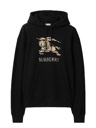 Burberry Knight Ombré Cotton Hoodie - Black