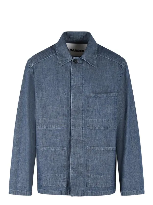 JIL SANDER Cotton Denim Chore Jacket - Blue