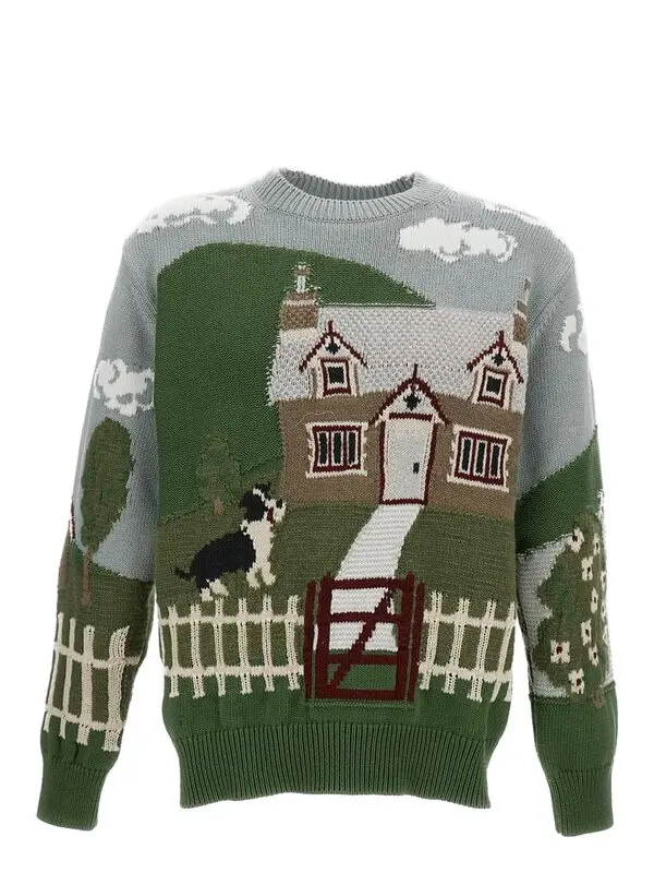Junya Watanabe Embroidered Intarsia Knit Pullover - Multicolor