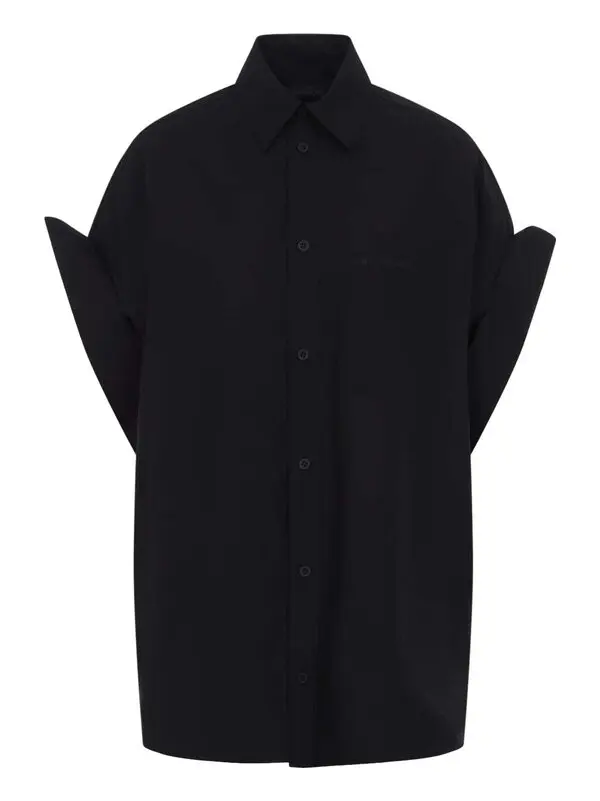 Balenciaga Tucked Sleeve Shirt - Black
