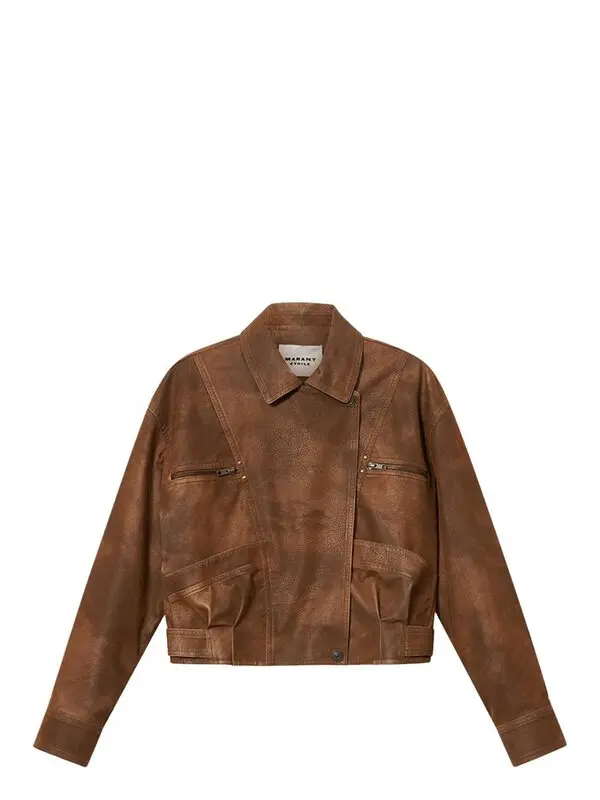 ETOILE Belma Faux Suede Biker Jacket - Brown