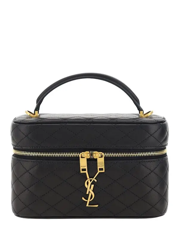 Saint Laurent Vanity Gaby Leather Handbag - Black