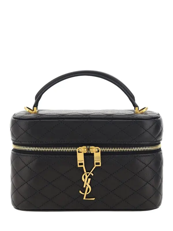 Saint Laurent Vanity Gaby Leather Handbag - Black