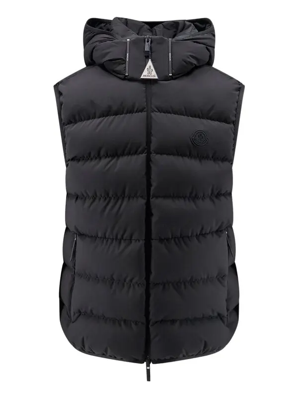 Moncler Arinella Matt Black Sleeveless Down Jacket - Multicolor