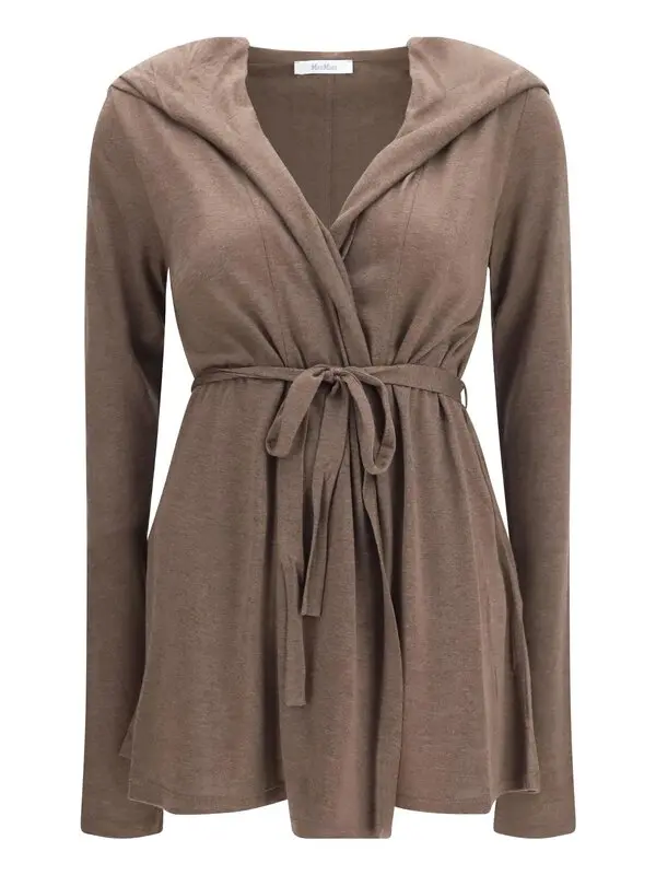 Max Mara Falda Lyocell And Silk Blend Cardigan - Brown
