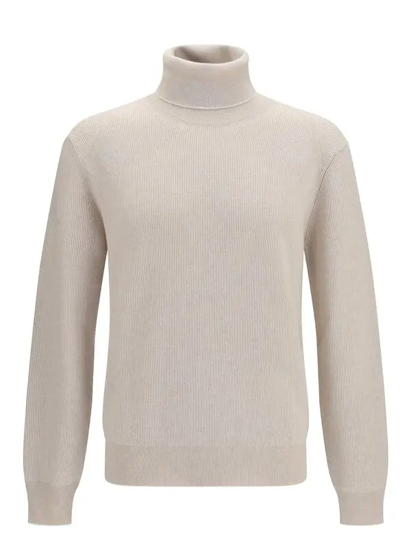 Brioni Wool And Cashmere Turtleneck Sweater - Cream