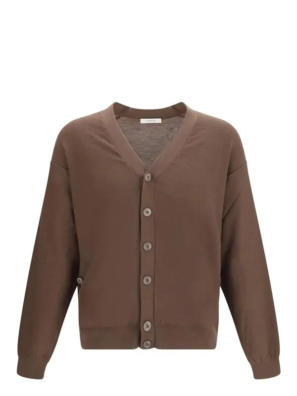 LEMAIRE Merino Wool Blend Cardigan - Brown