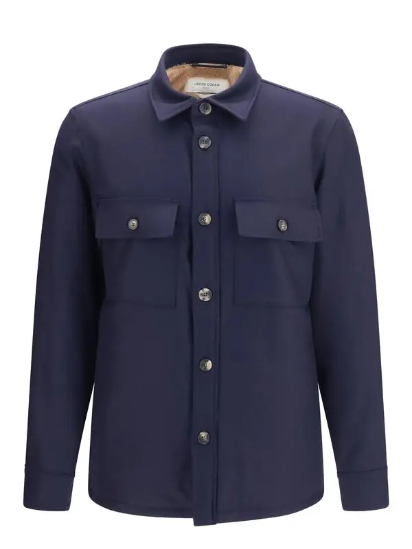 JACOB COHЁN Lightweight Jacket With Fur Lining - Blue