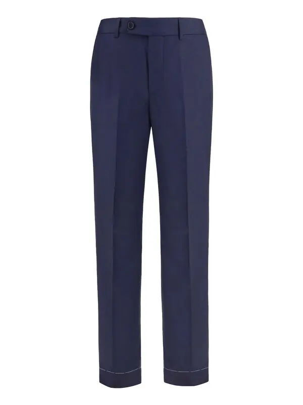 Brunello Cucinelli Tailored Virgin Wool Pants - Blue