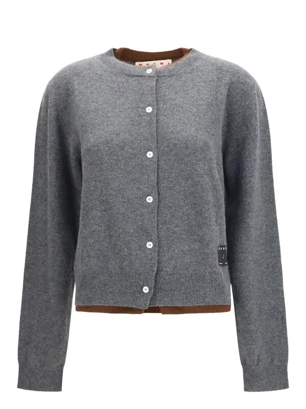 Marni Layered Effect Cashmere Cardigan - Gray