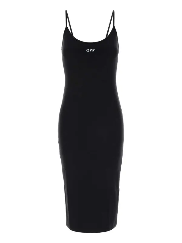Off-White Stretch Nylon Dress - Black