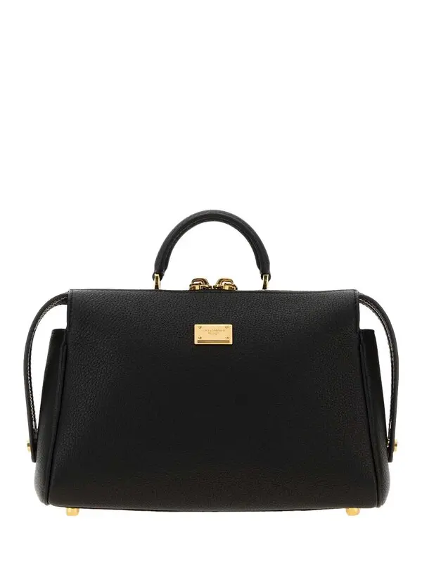 Dolce & Gabbana Leather Vittoria Handbag - Black