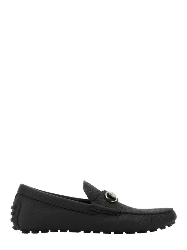 Gucci Leather Driver Loafers - Black