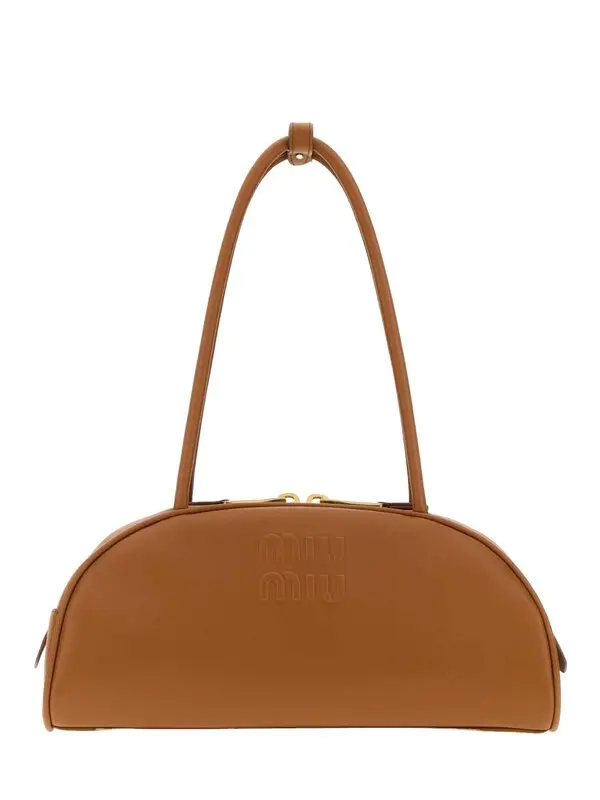 Miu Miu Leather Beau Shoulder Bag - Brown