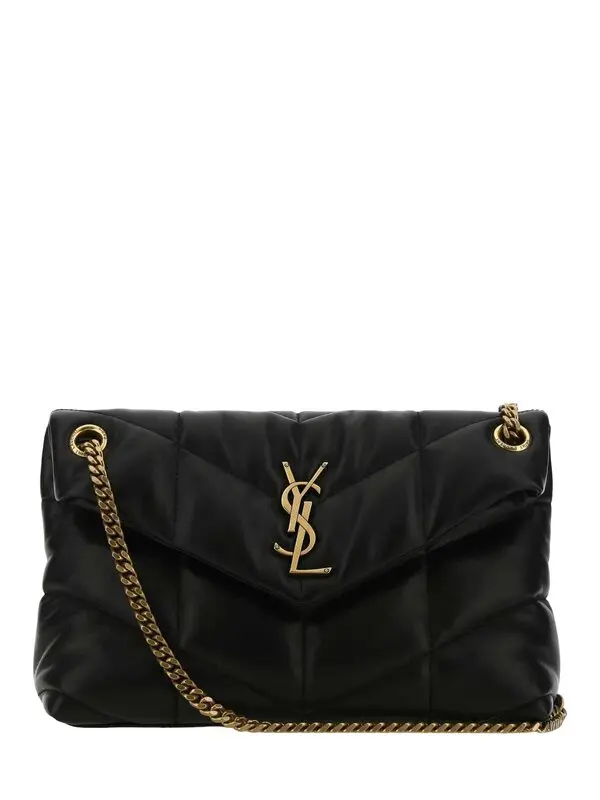 Saint Laurent Nappa Leather Puffer Shoulder Bag - Black