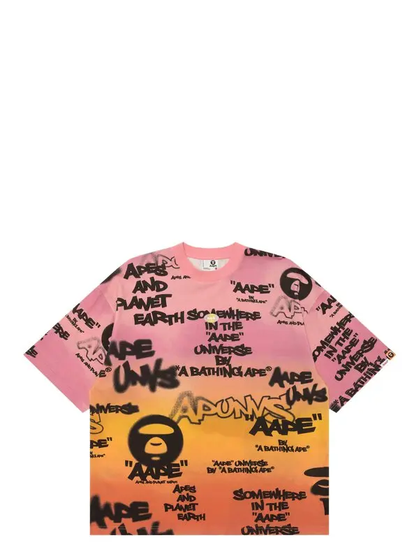 AAPE Graffiti Multi-logo Tee /orange - Pink