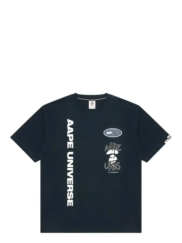 AAPE Unvs Unvs Logo Tee 'navy/dark - Blue