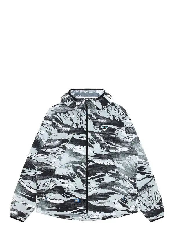 AAPE Unvs Patterned Hooded Jacket - Black