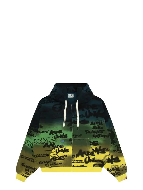 AAPE BY *A BATHING APE Unvs Graffiti Zip-up Hoodie - Blue