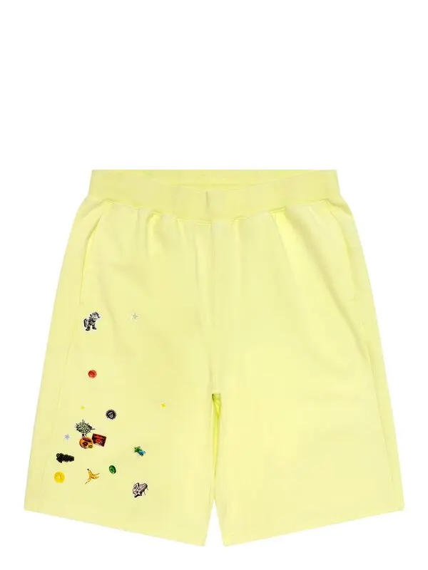 AAPE Sticker Print Sweat Shorts - Green