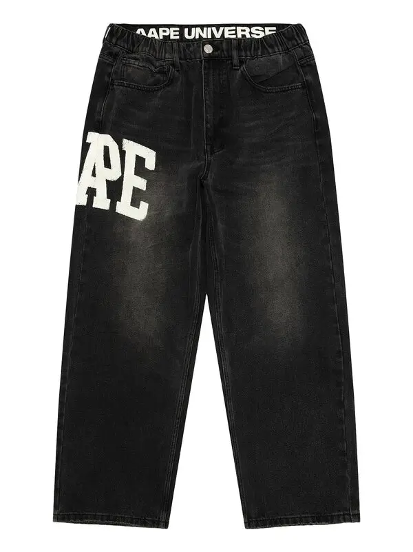 AAPE Sport Logo Jeans - Black
