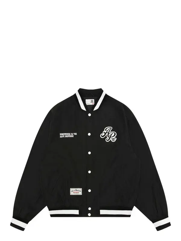 AAPE Sports Logo Varsity Jacket - Black