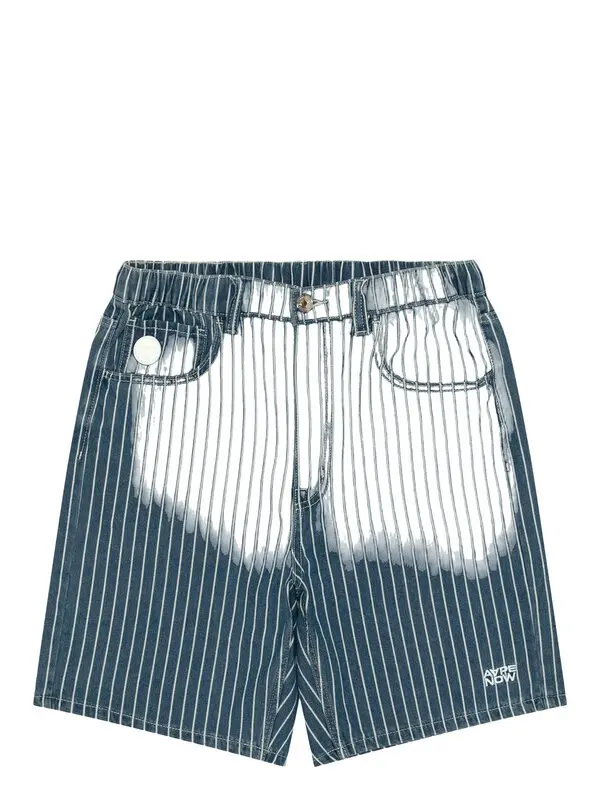 AAPE Moonface Denim Shorts - Blue